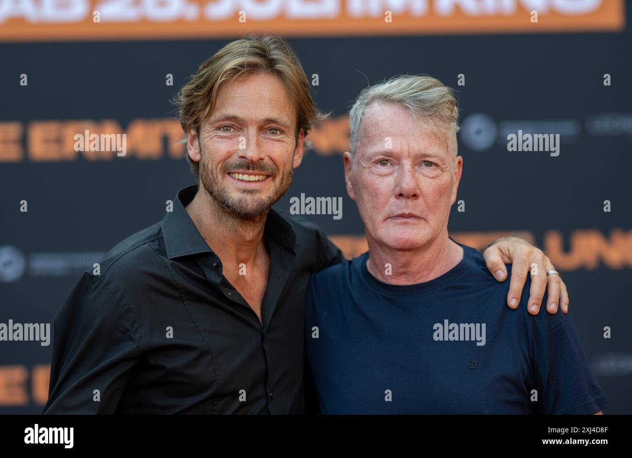Berlin, Germany. 16th July, 2024. Actors Andreas Pietschmann (l-r) and Thorsten Ranft attend the ...