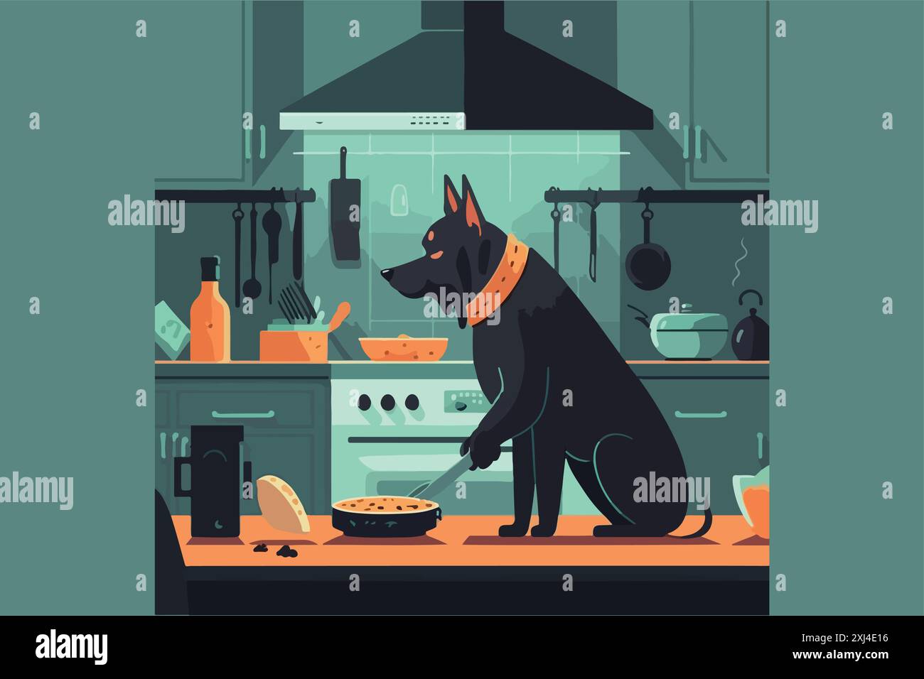 Dog Cooking vector illustration Stock Vector Image & Art - Alamy