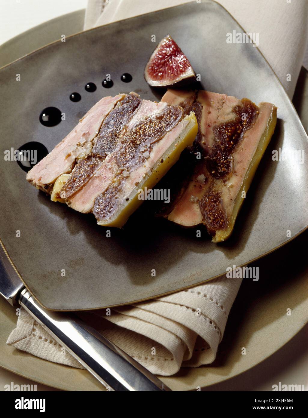Confit fig and duck foie gras Stock Photo - Alamy