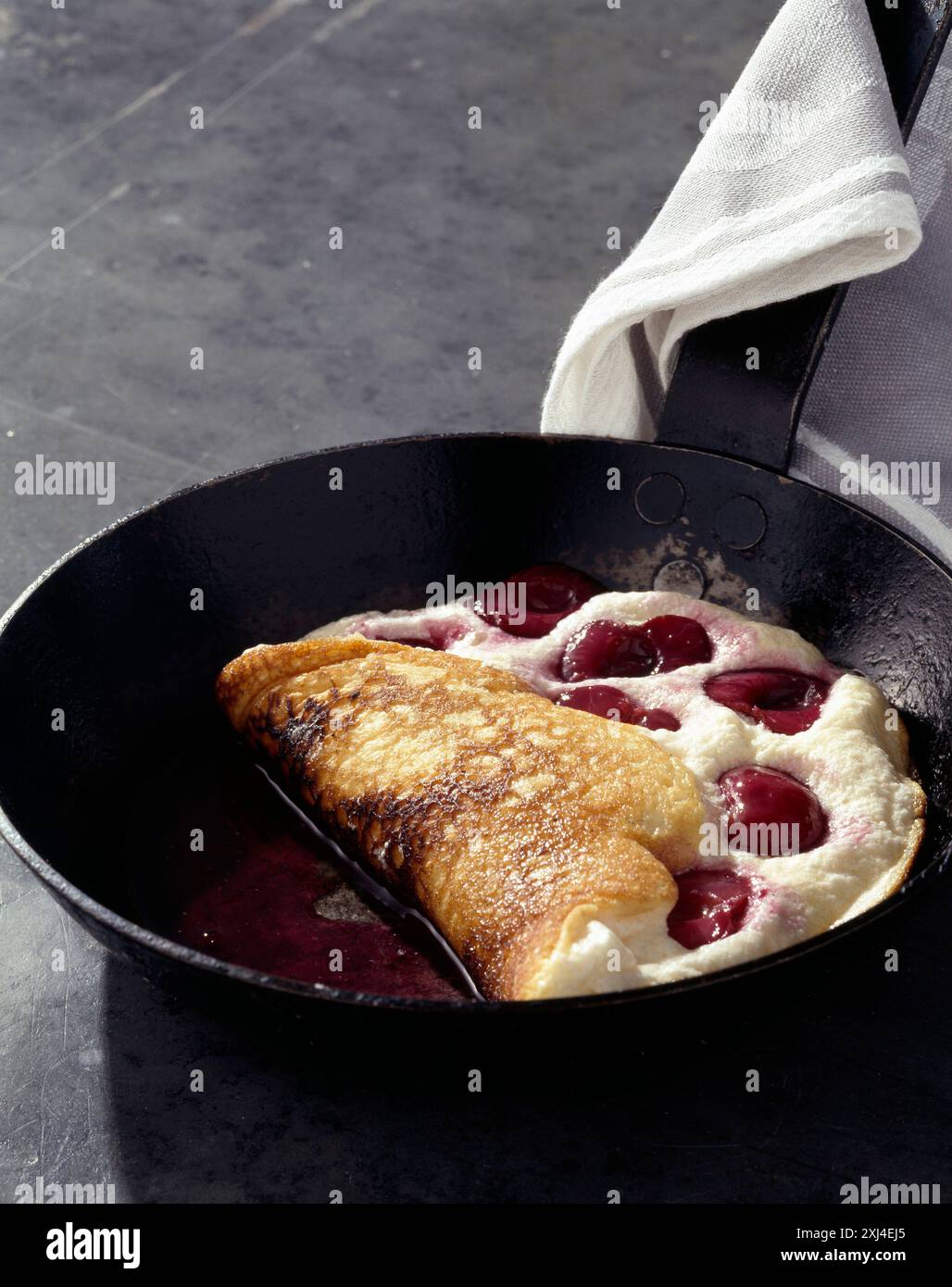 Sweet cherry omelette Stock Photo - Alamy