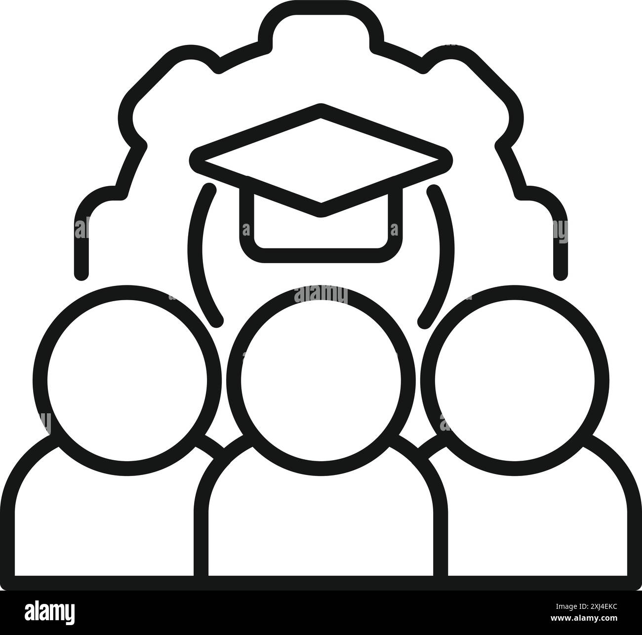 Three people are working together, their graduation goal represented by ...