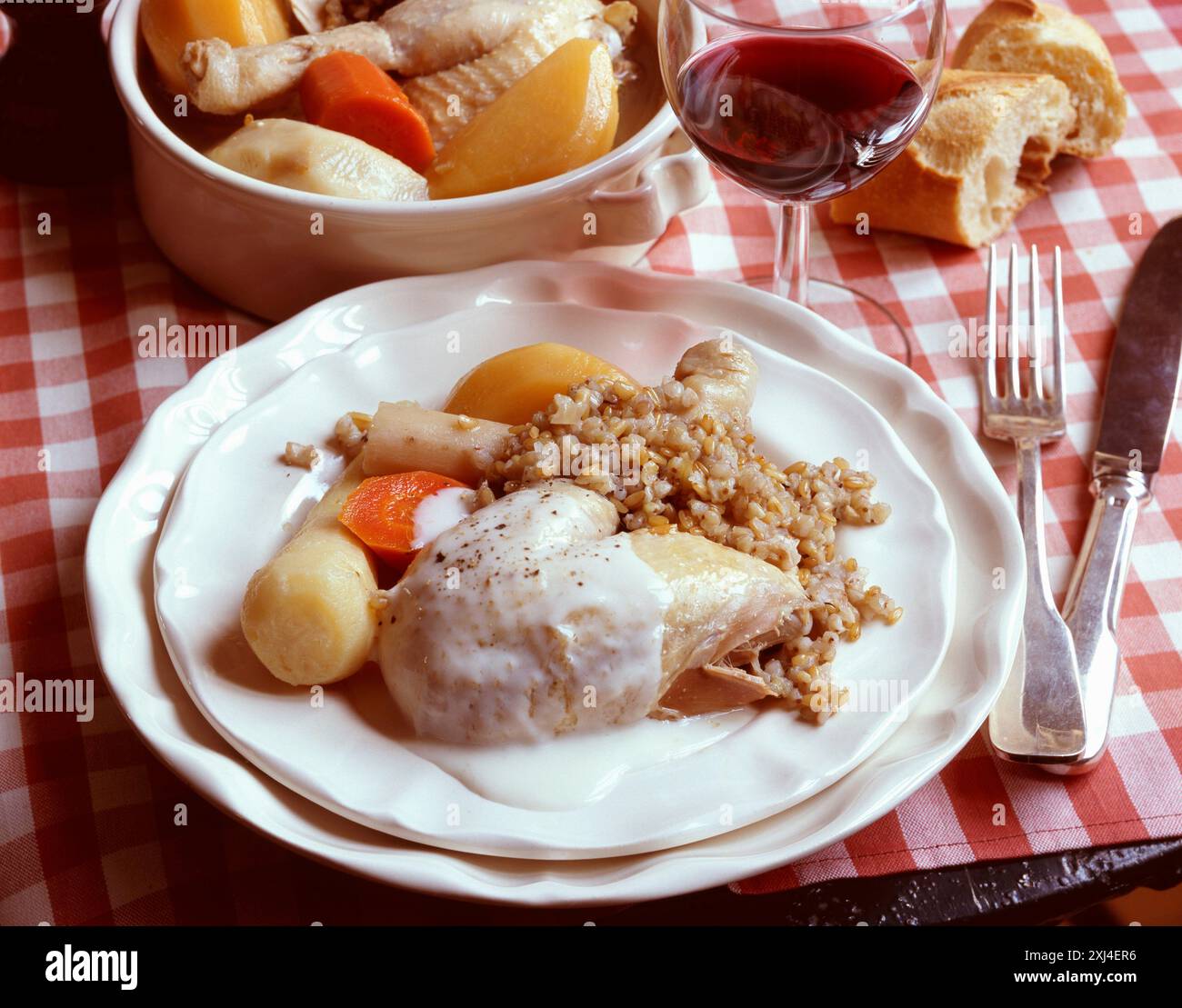 Chicken pot pie with stuffing Stock Photo - Alamy