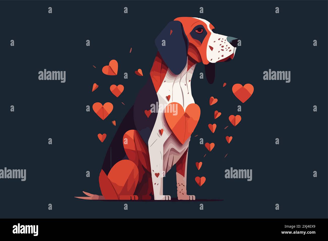 Dog Valentine vector illustration Stock Vector Image & Art - Alamy