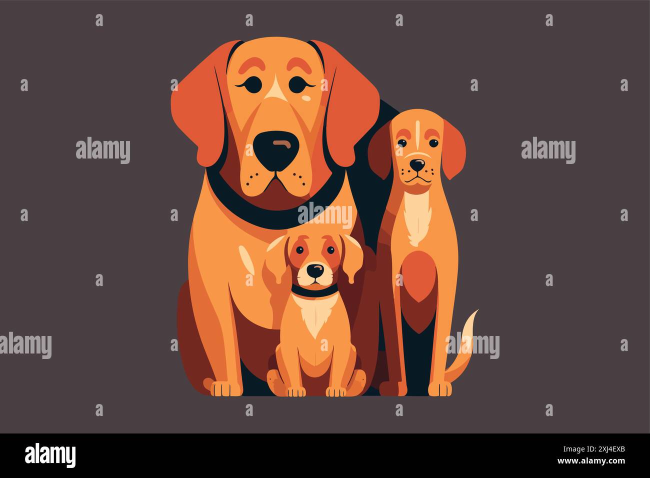 Family Dogs vector illustration Stock Vector Image & Art - Alamy