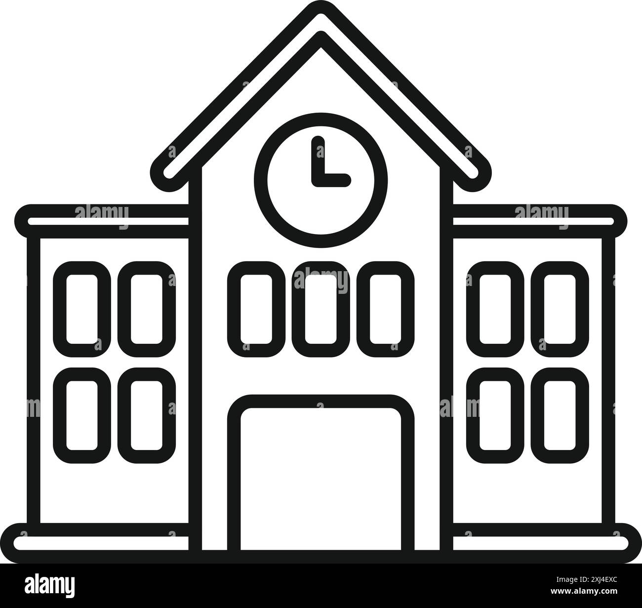Line art icon of a city hall building showing modern architecture Stock ...