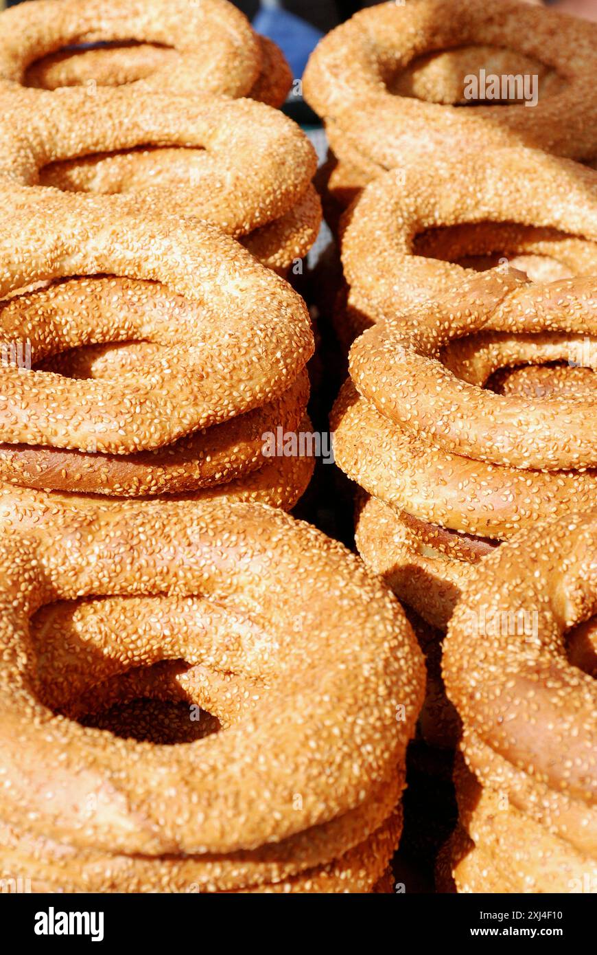 Round breads with sesame seeds Stock Photo - Alamy