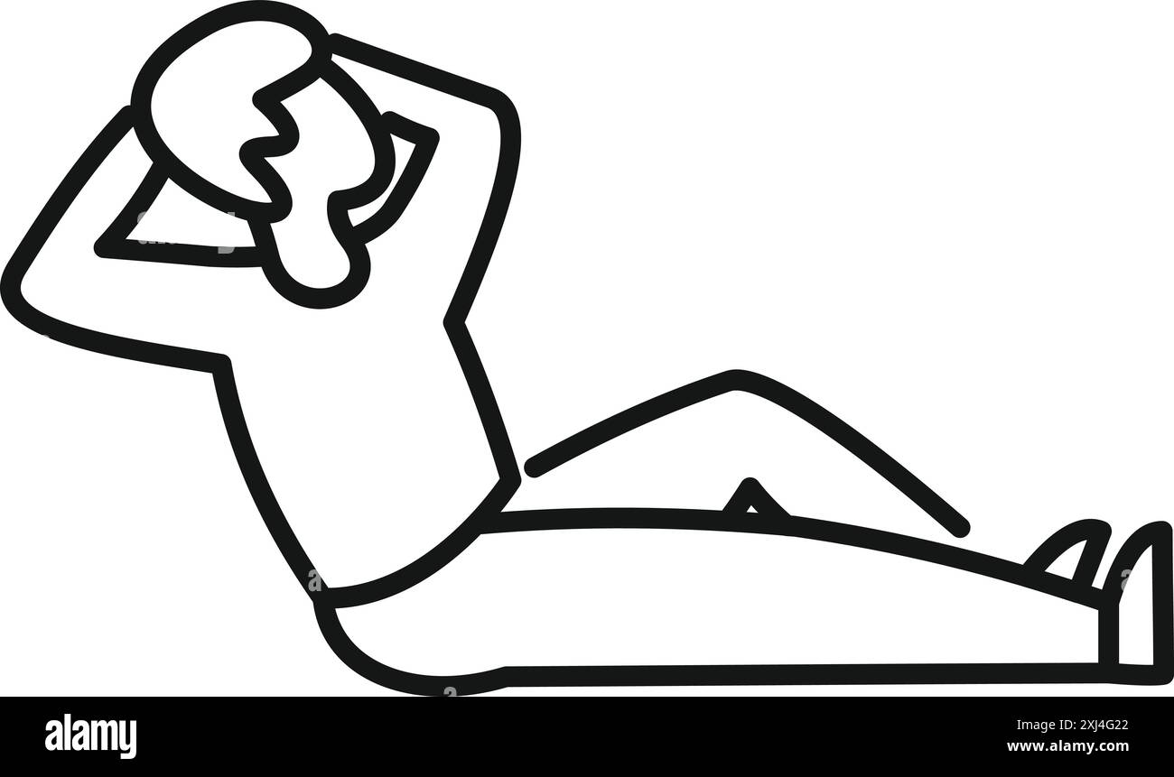 Man is doing crunches, an abdominal exercise to strengthen core muscles ...