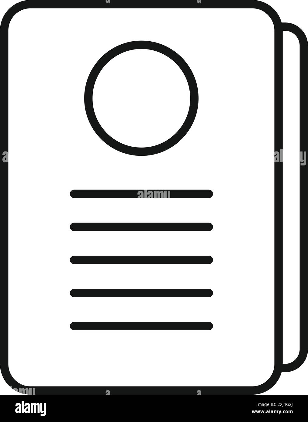 Simple line icon of an id card, passport, or other personal ...