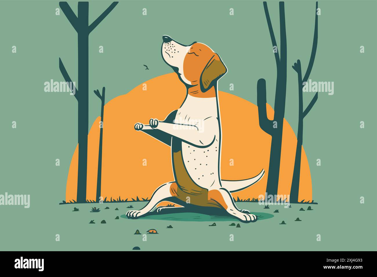 Dog Playing Illustration