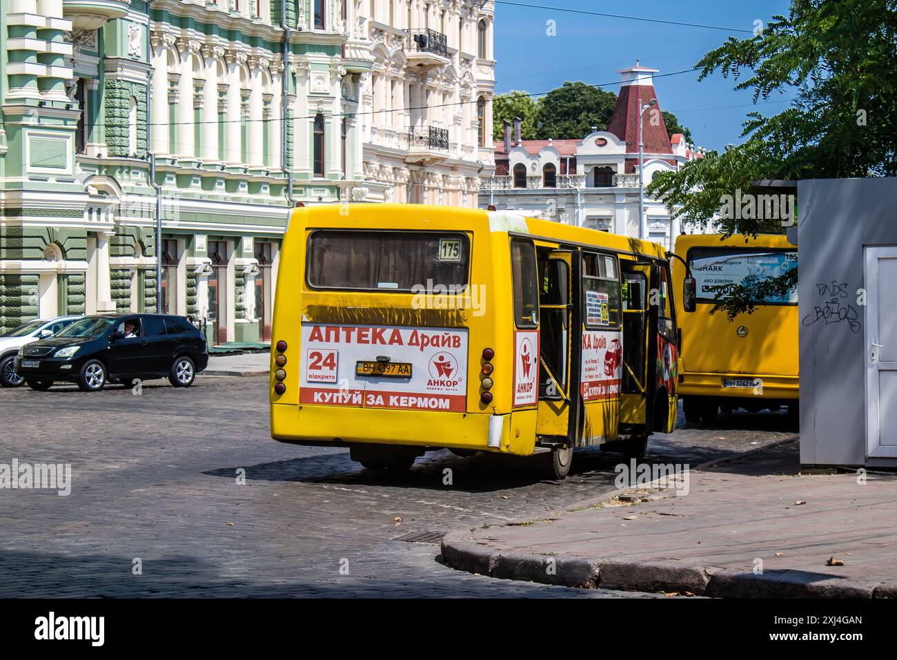 Odessa, Ukraine, July 15, 2024 bus rolling on the streets of Odessa ...