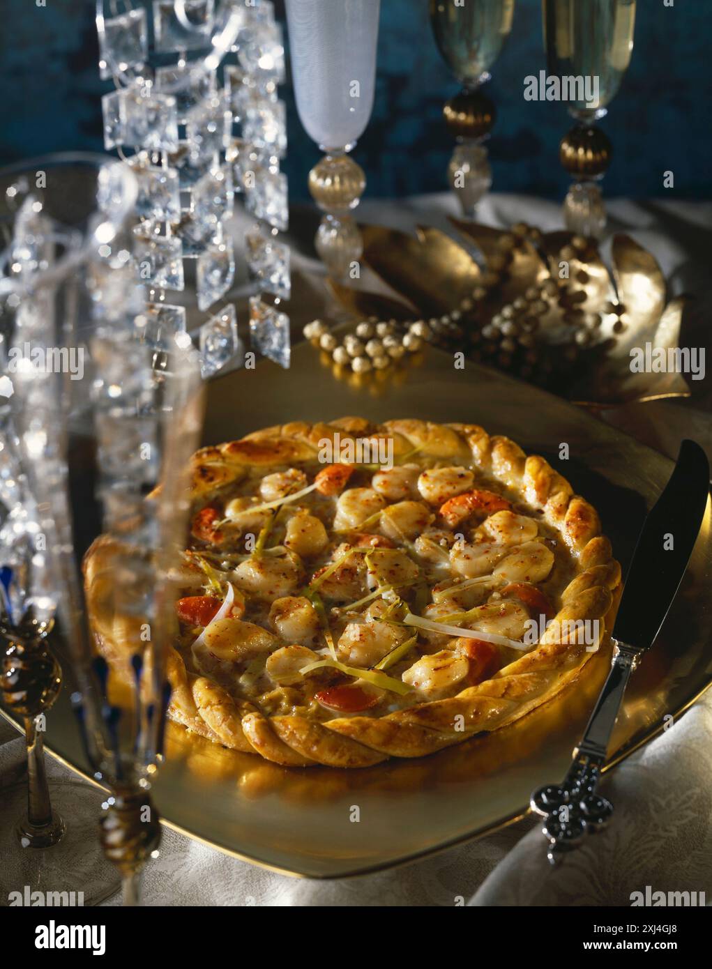 Scallop flaky pastry tart Stock Photo - Alamy