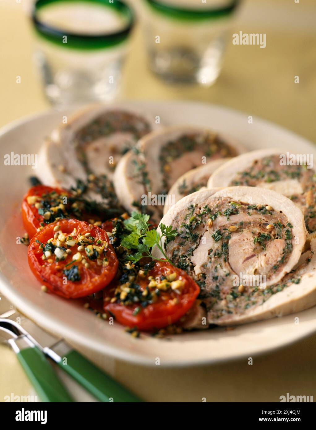 Stuffed veal roll Stock Photo - Alamy