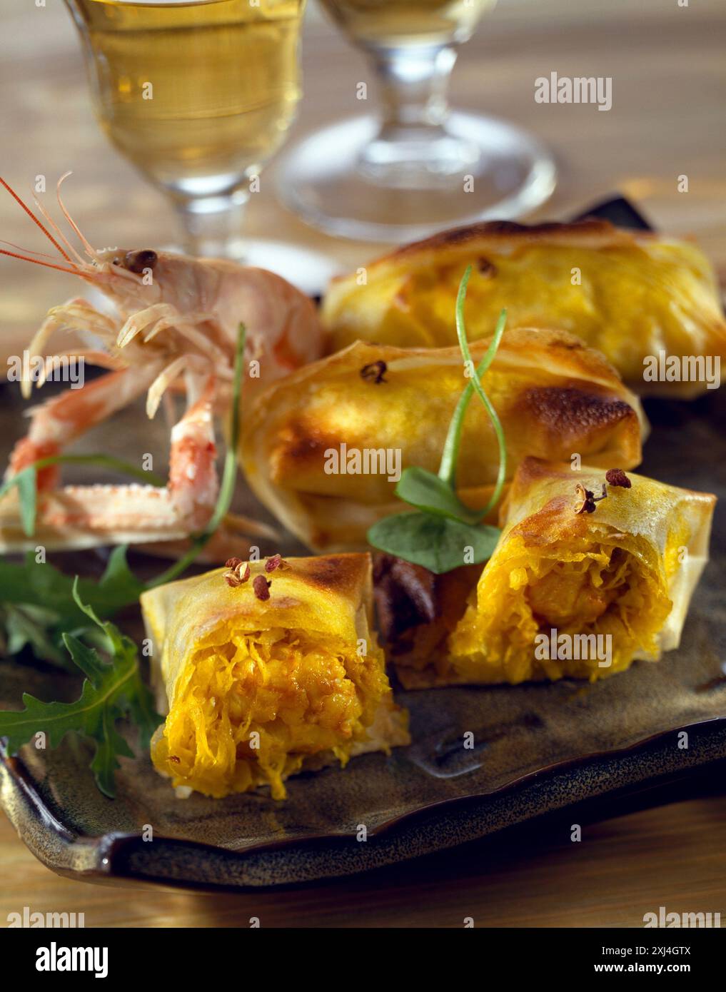Curried Choucroute filo pastry pies Stock Photo - Alamy