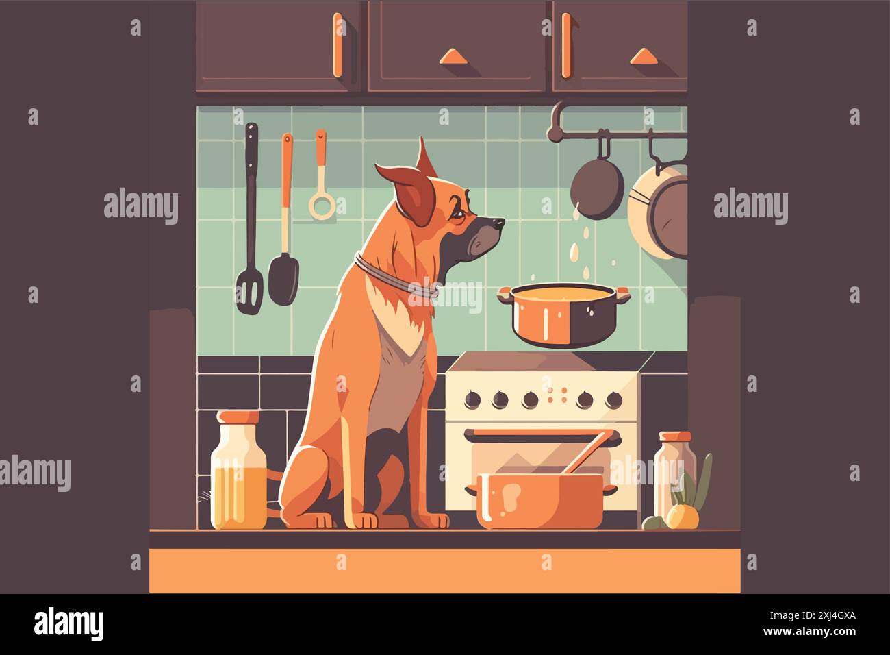 Dog Cooking vector illustration Stock Vector Image & Art - Alamy