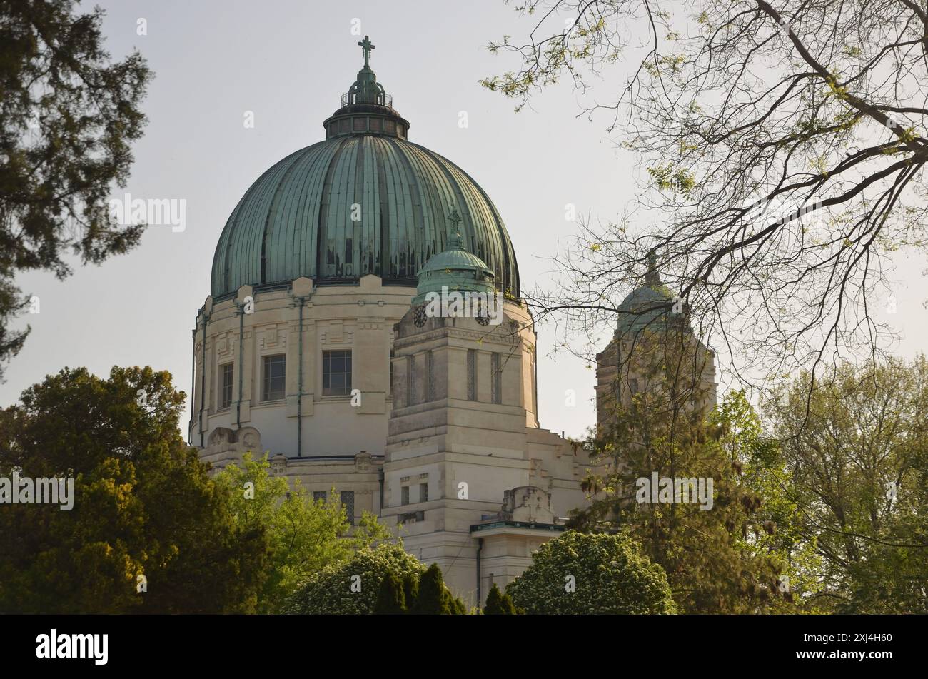 The main dome on the roof of St. Charles Borromeo Cemetery Church in ...