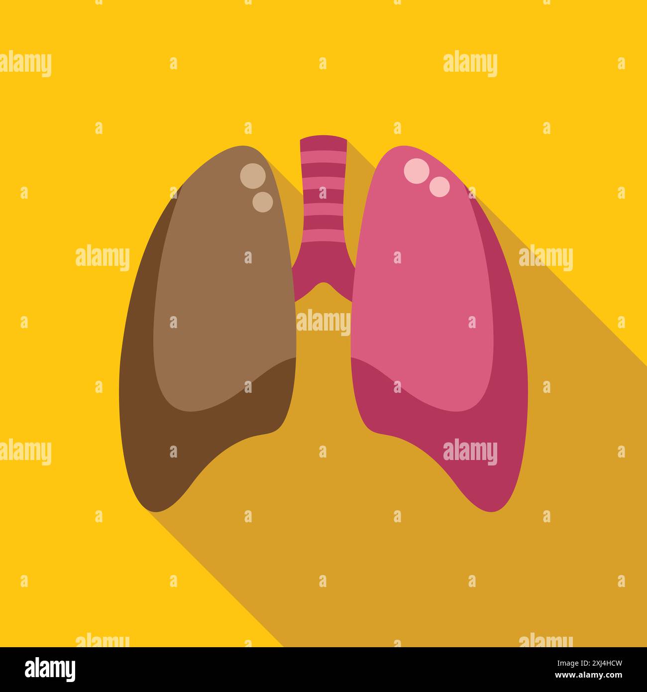 This stylized icon depicts human lungs, essential for breathing and ...
