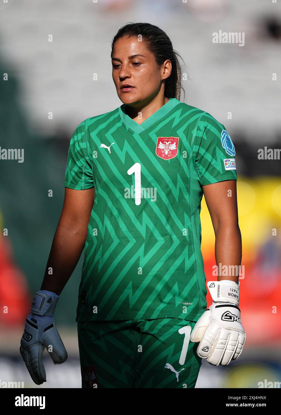 Serbia goalkeeper Milica Kostic during the UEFA Women's Euro 2025 ...