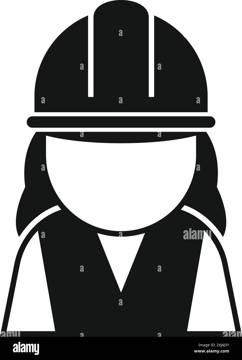 Construction worker woman wearing Black and White Stock Photos & Images ...