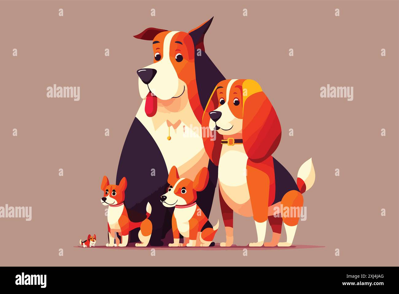 Family Dogs vector illustration Stock Vector Image & Art - Alamy