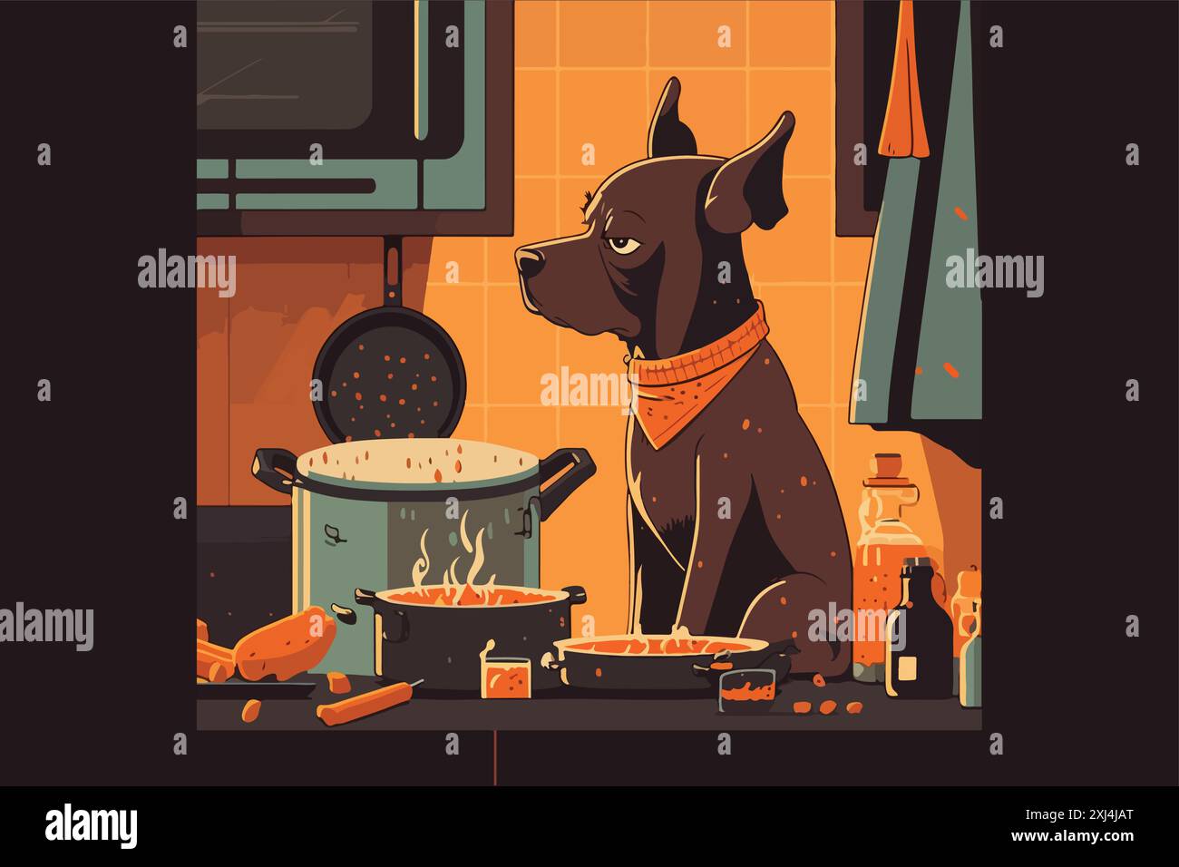 Dog Cooking vector illustration Stock Vector Image & Art - Alamy
