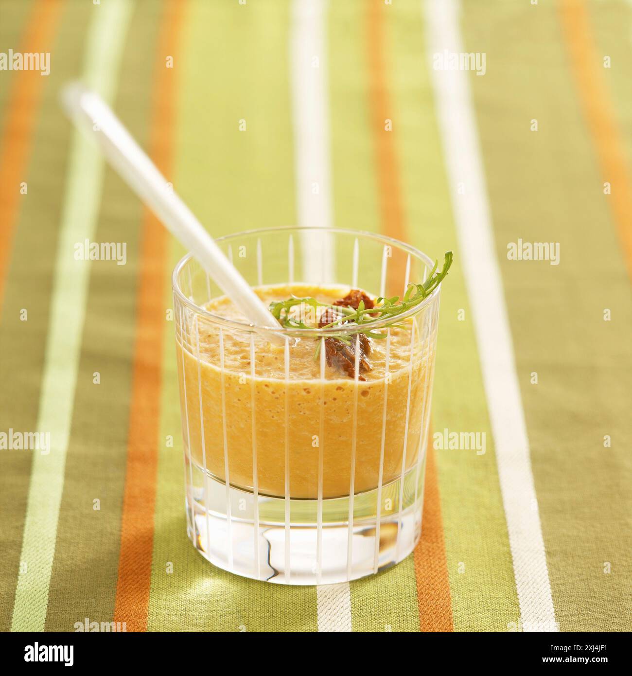 Preserved tomato and rocket mousse Stock Photo - Alamy