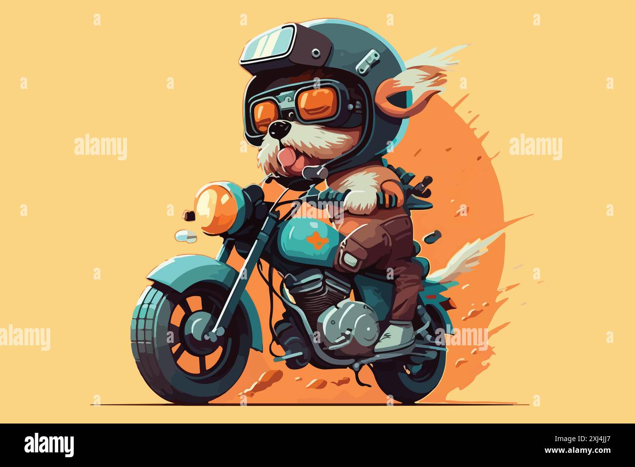 Dog riding a motorcycle vector illustration Stock Vector Image & Art ...