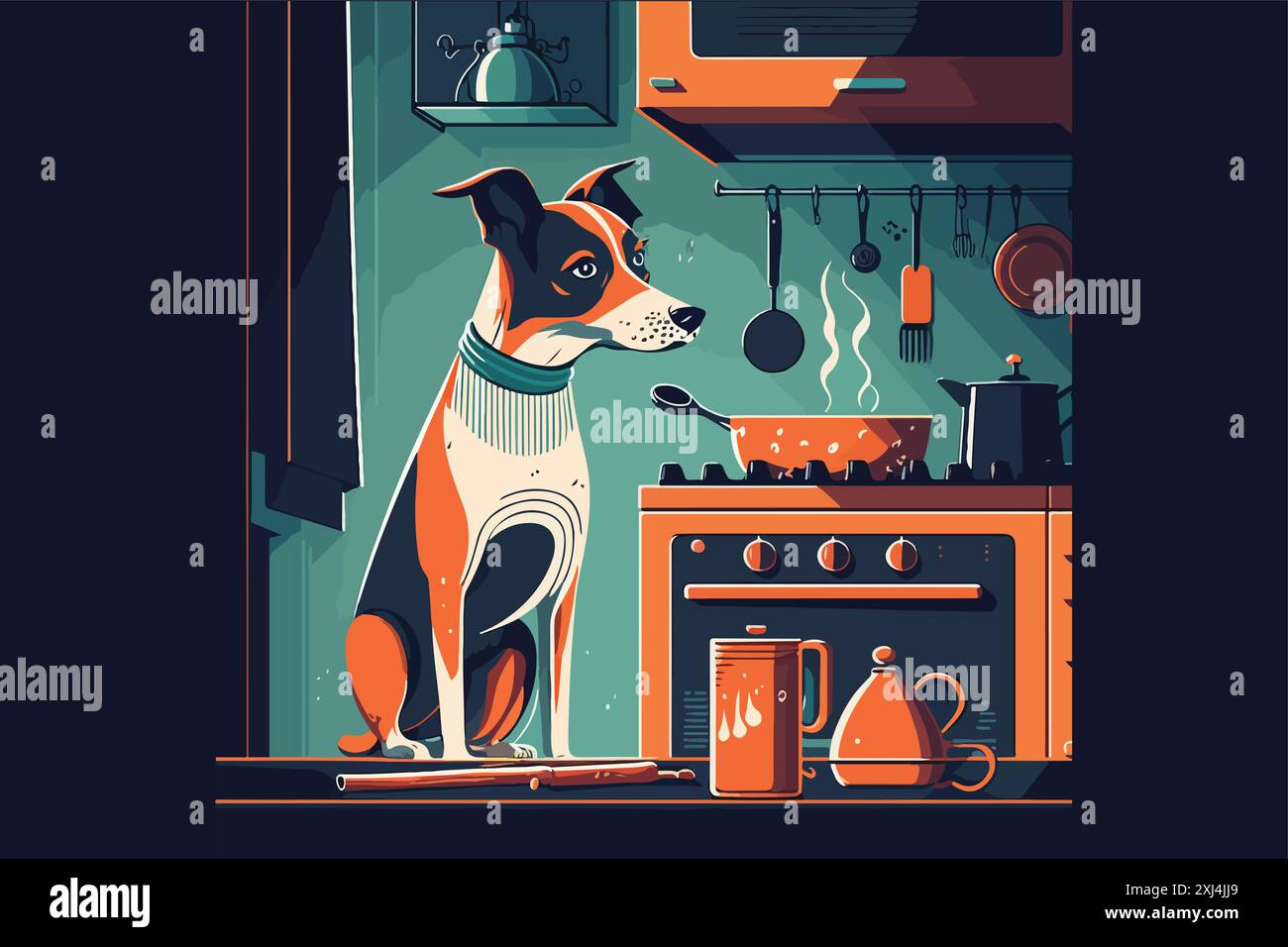 Dog Cooking vector illustration Stock Vector Image & Art - Alamy