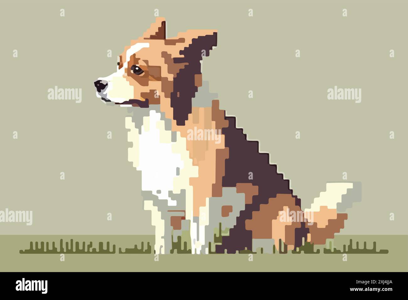 Dog pixel illustration Stock Vector Image & Art - Alamy