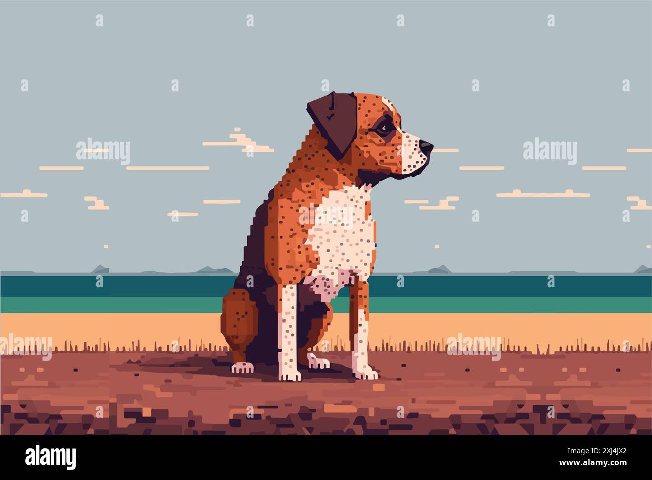 Dog pixel illustration Stock Vector Image & Art - Alamy