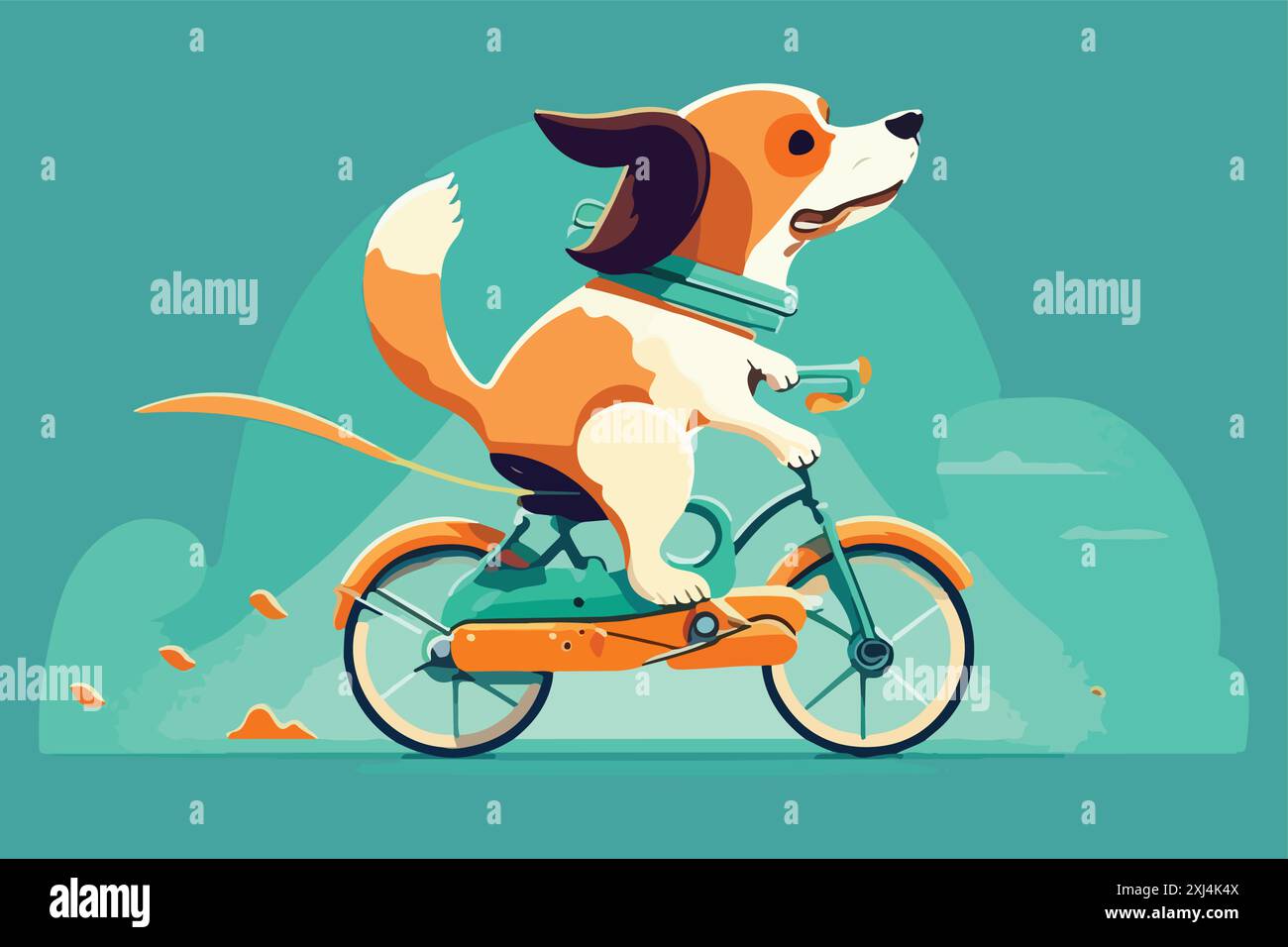 Dog riding bike cartoon hi-res stock photography and images - Alamy