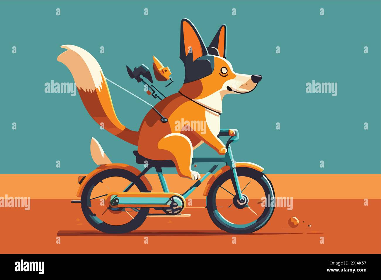 Dog riding a bike vector illustration Stock Vector Image & Art - Alamy