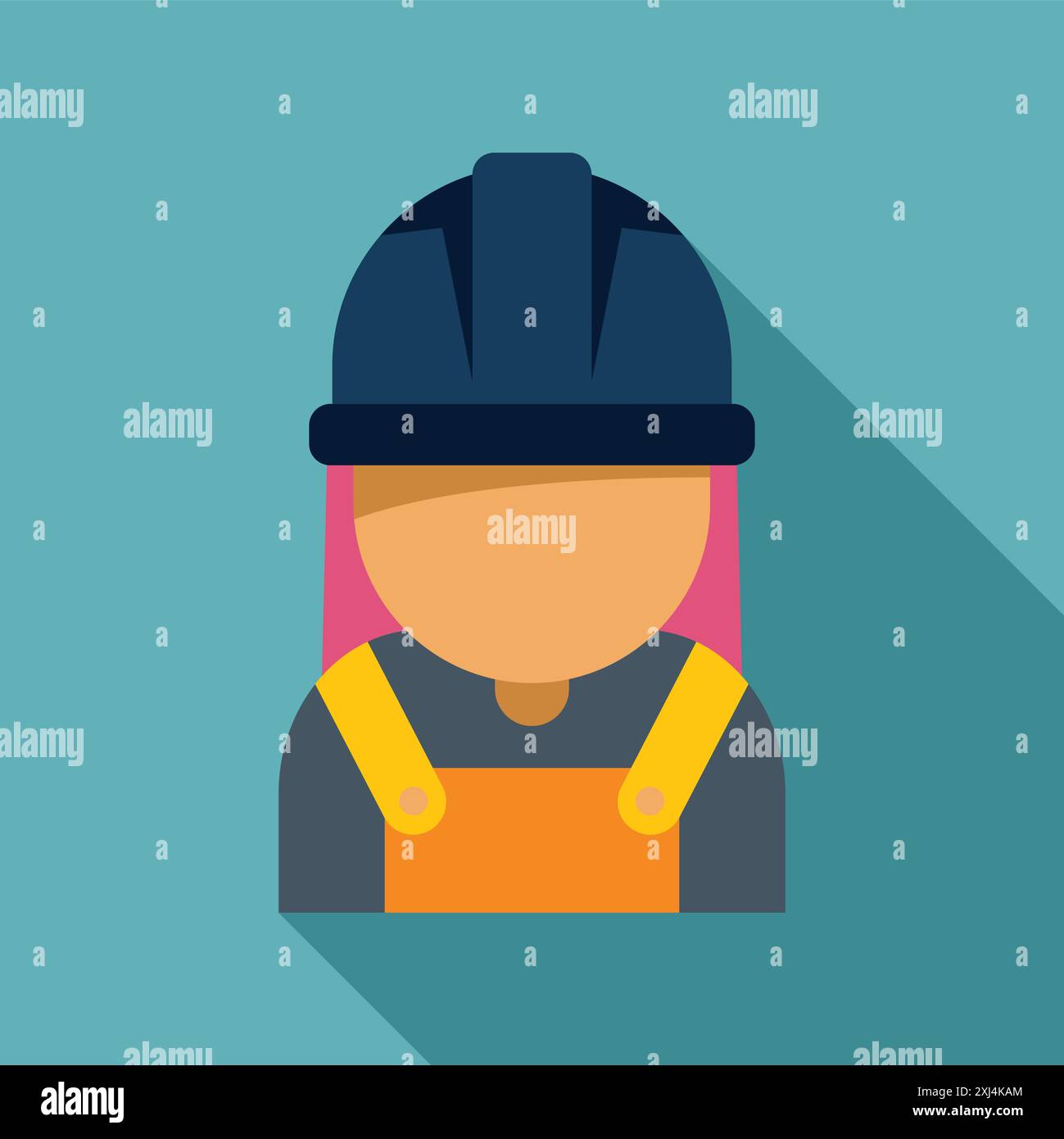 Stylized icon of a female construction worker wearing a hard hat and ...