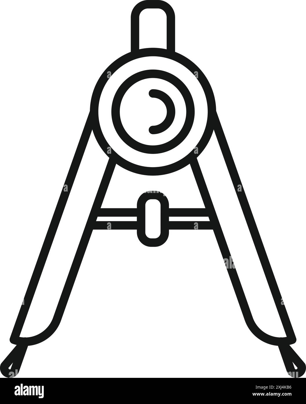 Simple, bold line icon of a drawing compass, perfect for representing ...
