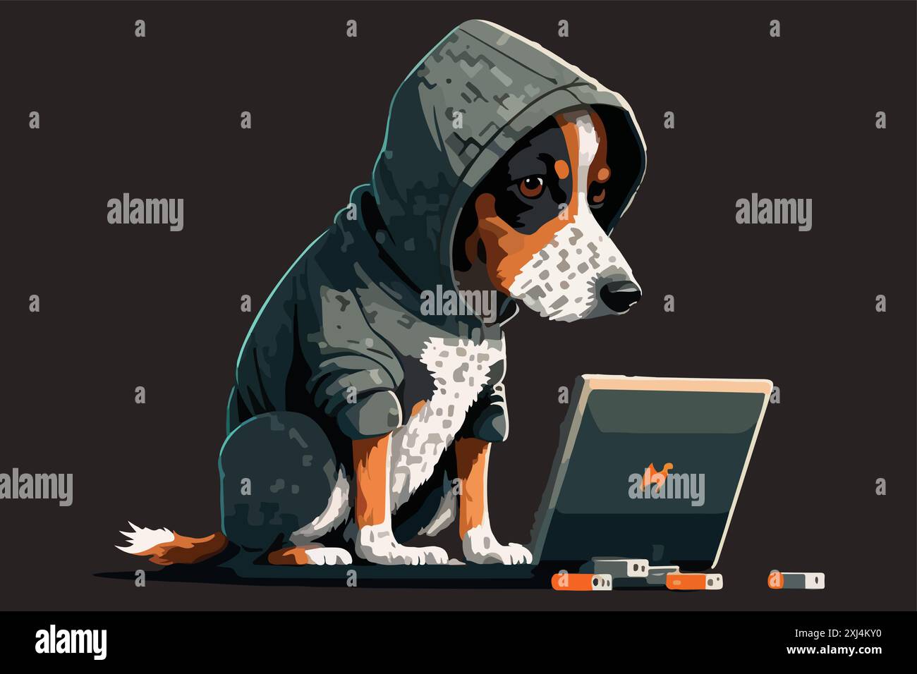 Dog hacker vector illustration Stock Vector Image & Art - Alamy