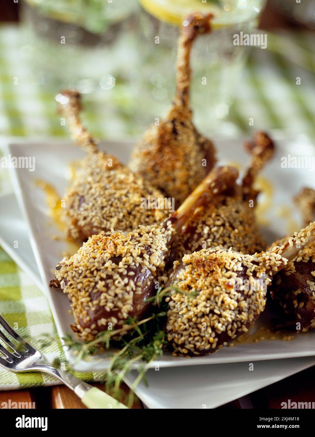 Duck with sesame seed crust Stock Photo - Alamy
