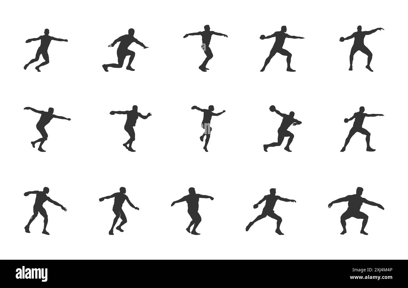 Discus thrower silhouette, Discus silhouettes, Discus thrower player ...