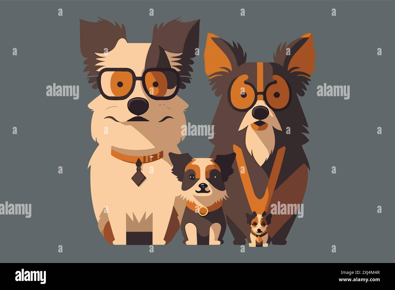 Family Dogs vector illustration Stock Vector Image & Art - Alamy