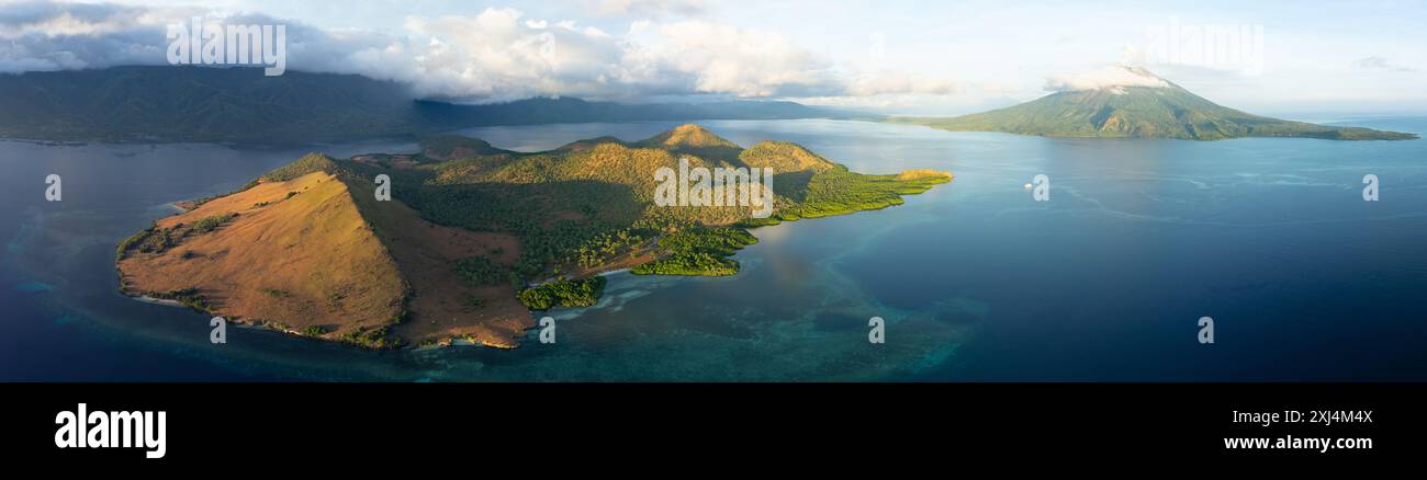 Daybreak illuminates the scenic island of Pulau Lembata, between Alor ...
