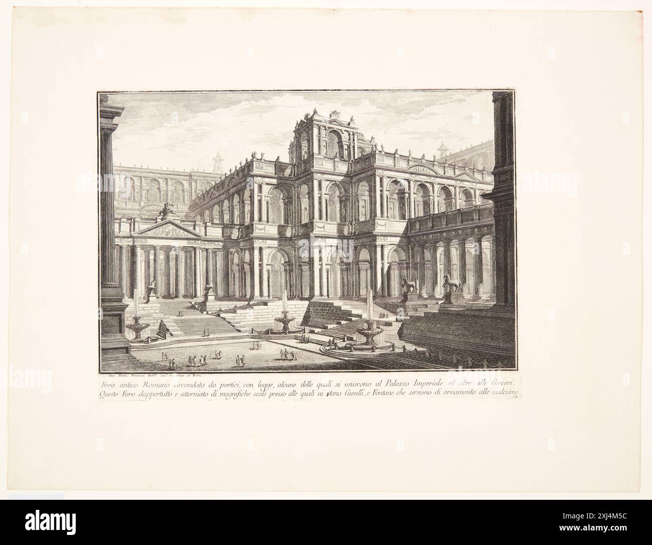 Ancient Roman forum surrounded by porticoes, with loggias, some of ...