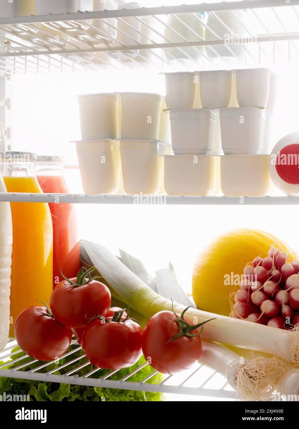 Fresh food products in the refrigerator Stock Photo - Alamy