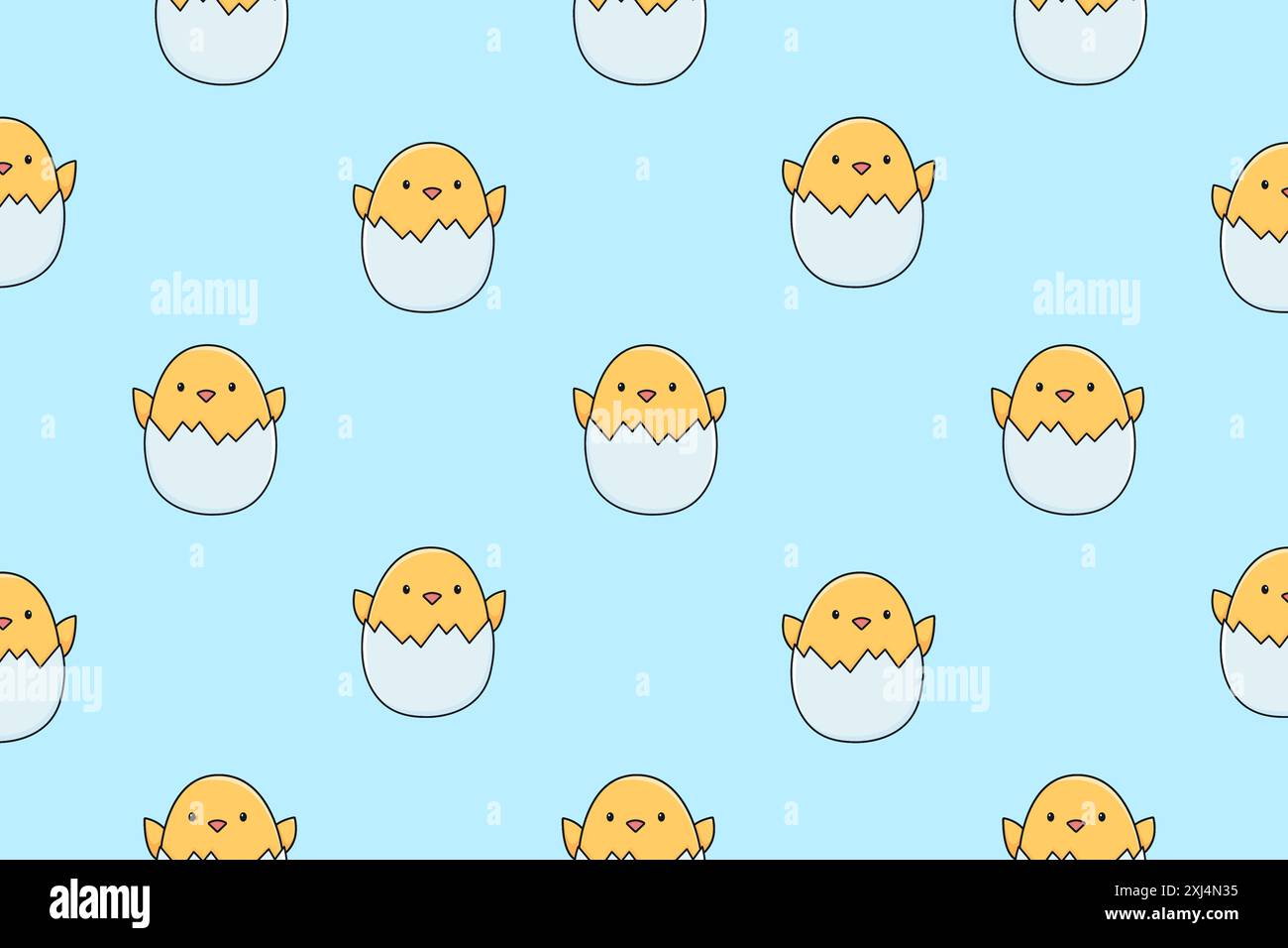 Seamless pattern. Newborn chick. Vector illustration Stock Vector Image ...