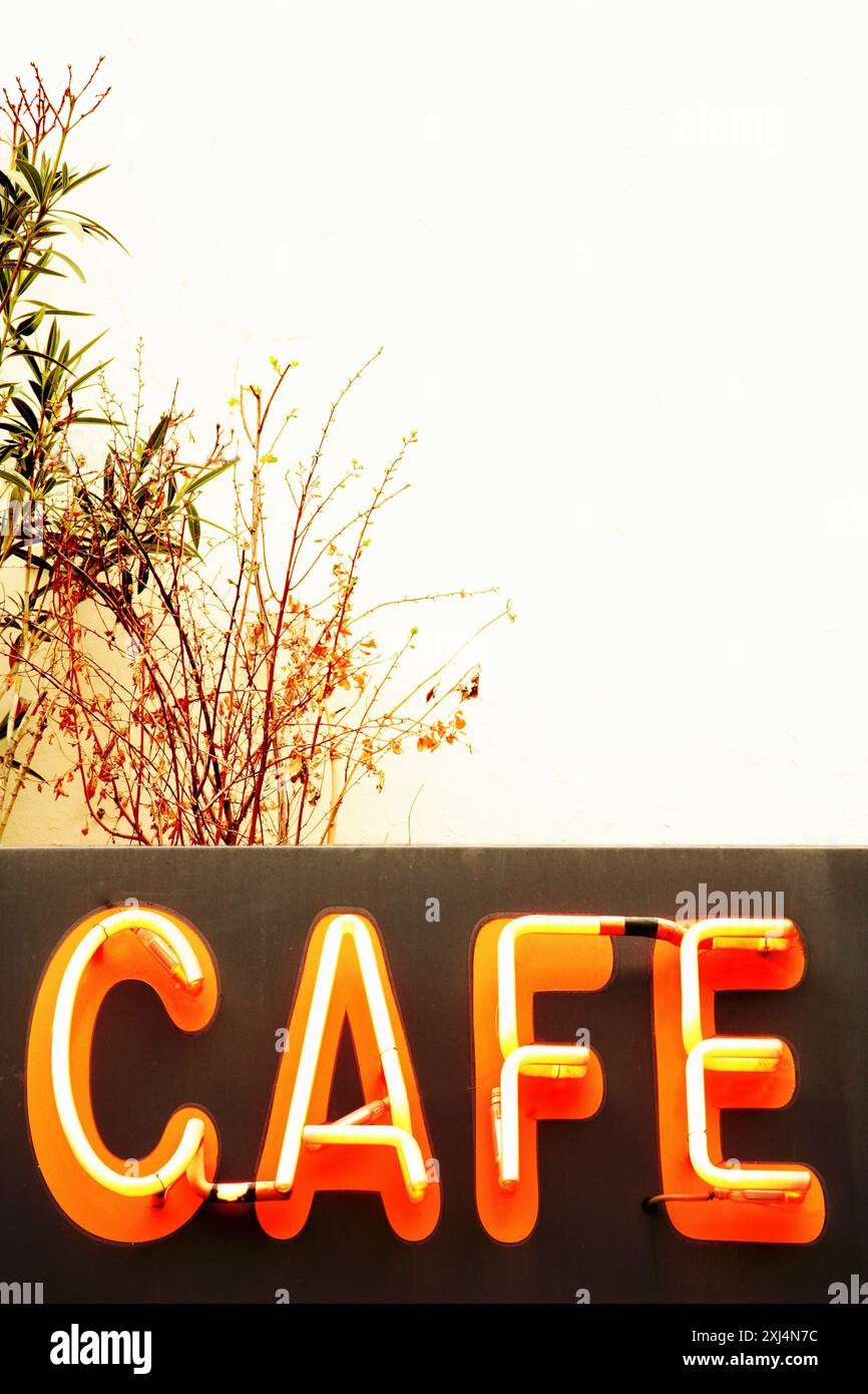 Cafe neon sign Stock Photo - Alamy
