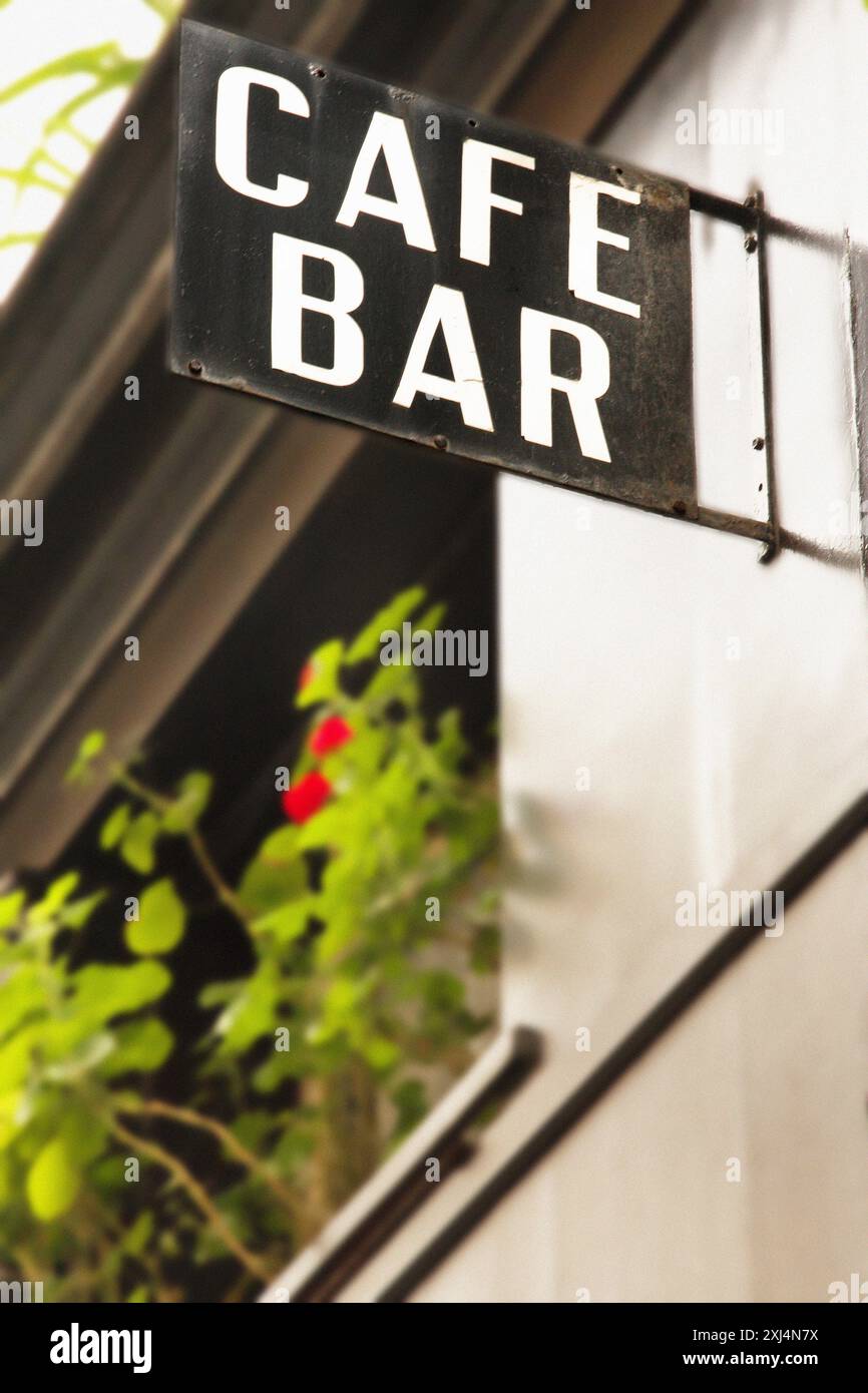 Cafe Bar sign Stock Photo - Alamy