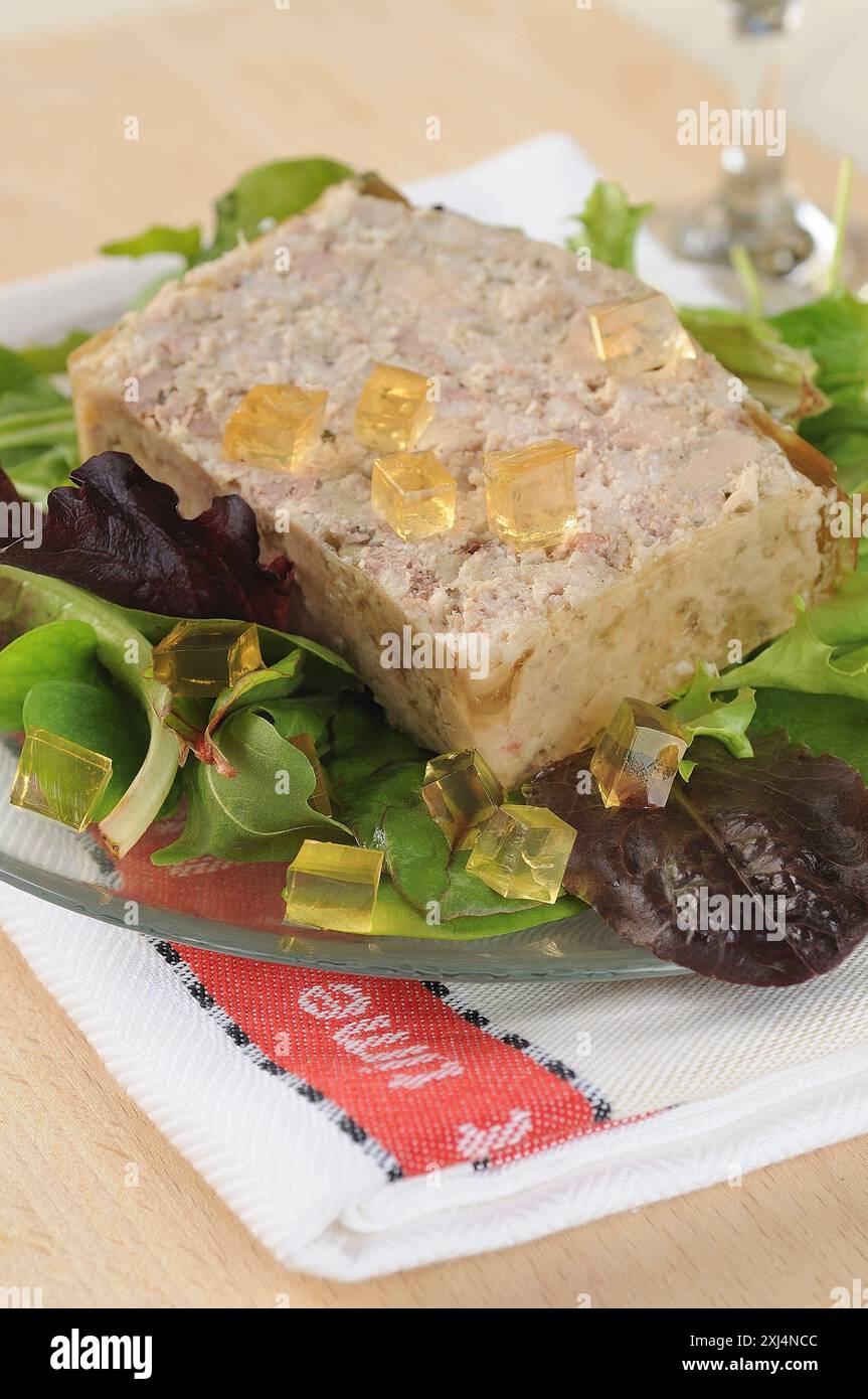 Rabbit terrine with aspic Stock Photo - Alamy