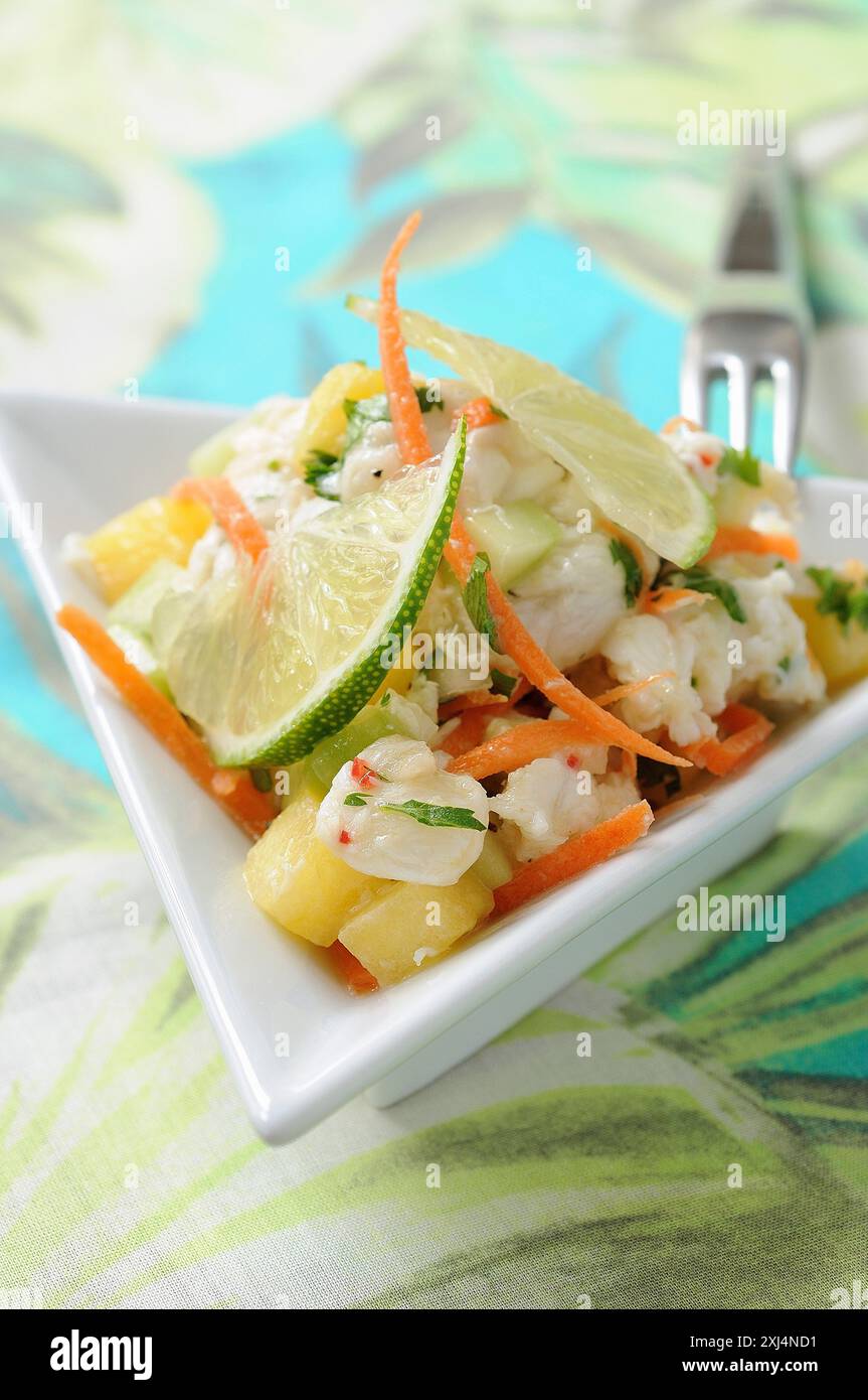 Marinated fish with lime and coconut Stock Photo - Alamy