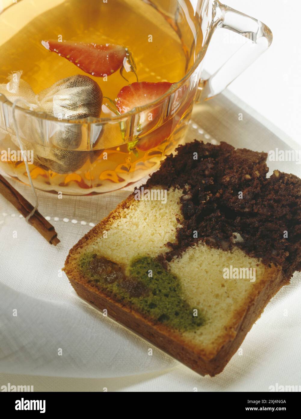 Marble cake with strawberry infusion Stock Photo - Alamy