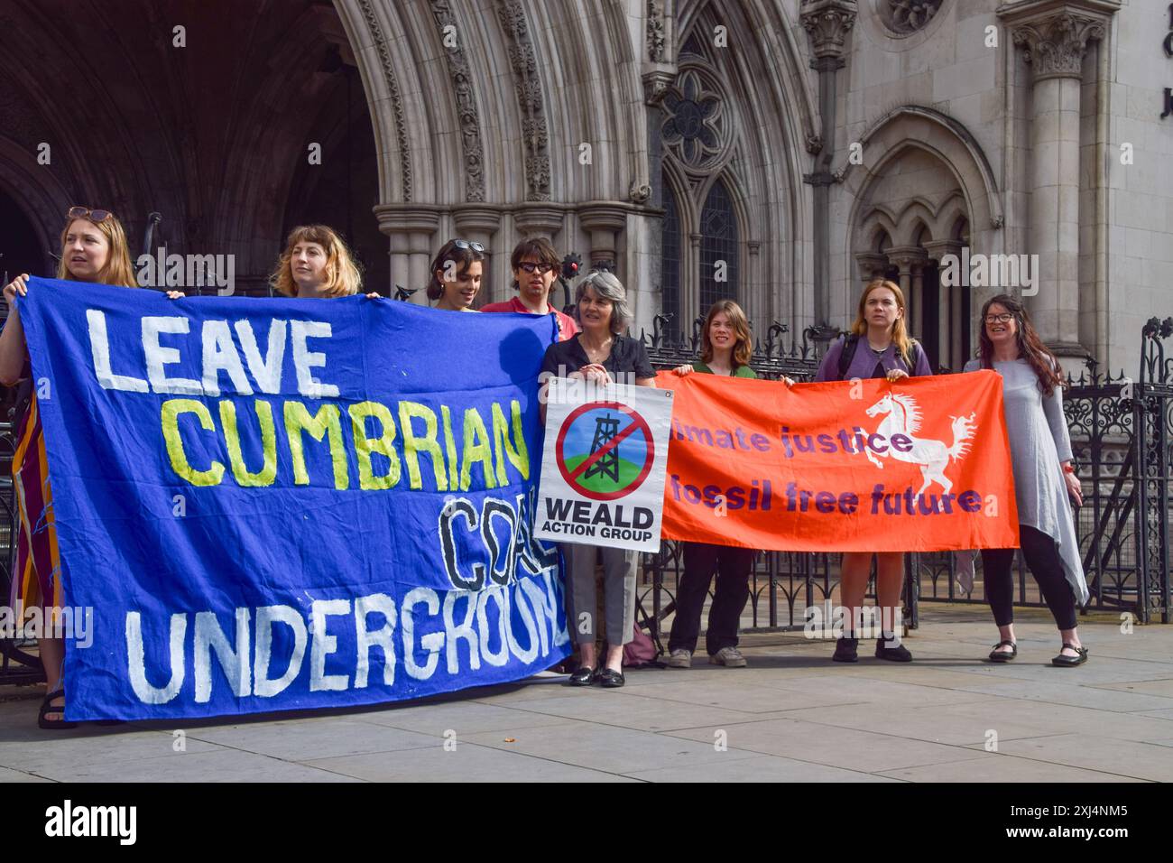London, UK. 16th July 2024. Campaigner Sarah Finch (c) takes part in ...