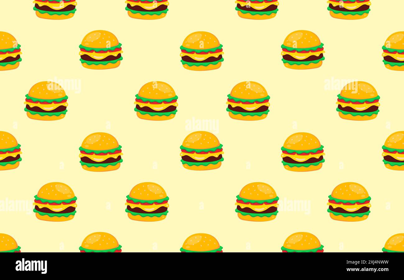 Seamless pattern. Hamburger. Vector illustration Stock Vector Image ...