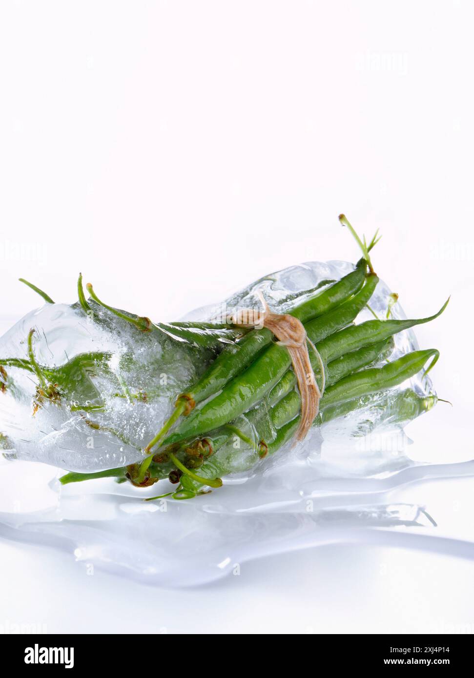Green beans in ice Stock Photo - Alamy