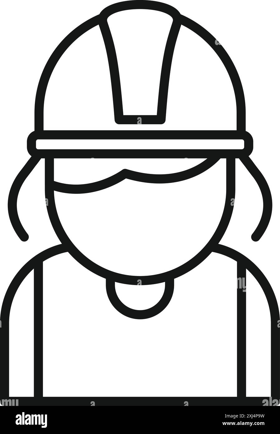 Construction manager wearing a hard hat safety icon for website, print ...